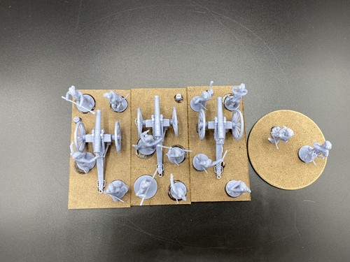 28mm, 3D Printed, Napoleonic, British RHA Artillery Battery (3), Black ...