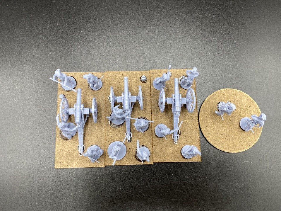 28mm, 3D Printed, Napoleonic, British RHA Artillery Battery (3), Black ...