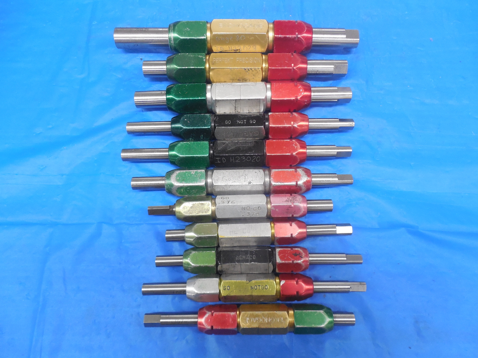 LOT OF 22 HEX SMOOTH PIN PLUG GAGES .3300 .3510 .3760 .3980 .5445 .6810 ...