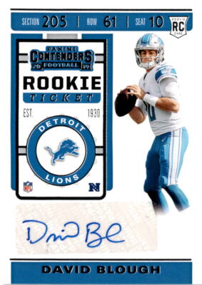 2019 Panini Contenders #214 David Blough Auto Detroit Lions | eBay