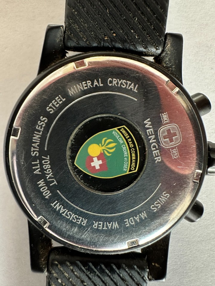 Rare Men WENGER Swiss Army RAID COMMANDO 12Hr CHRONOGRAPH in Great ...