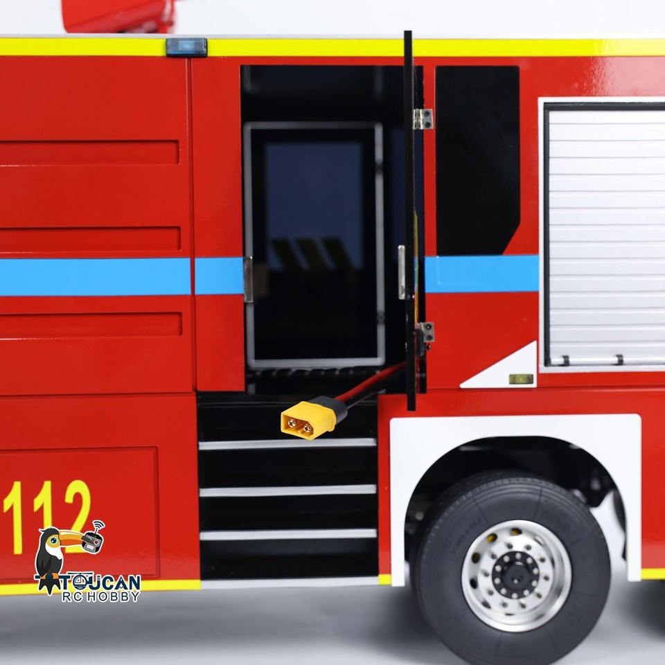 1/14 RC Fire Fighting Truck 8x4 RTR Electric Fire Car Light Sound Metal ...