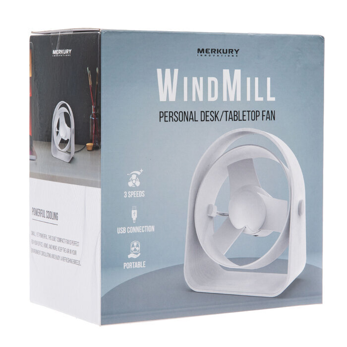MERKURY INNOVATIONS WindMill Personal Desk /Tabletop Fan - WHITE | eBay
