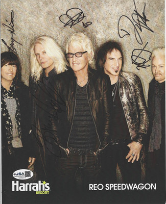 REO Speedwagon REAL full band hand SIGNED Promo Show Photo JSA COA ...