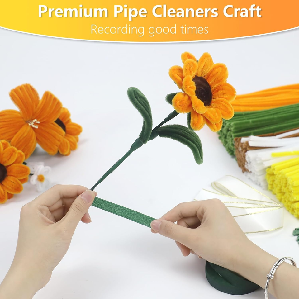 400 Pcs Pipe Cleaners Craft,5 Assorted Colors Pipe Cleaners Bulk ...