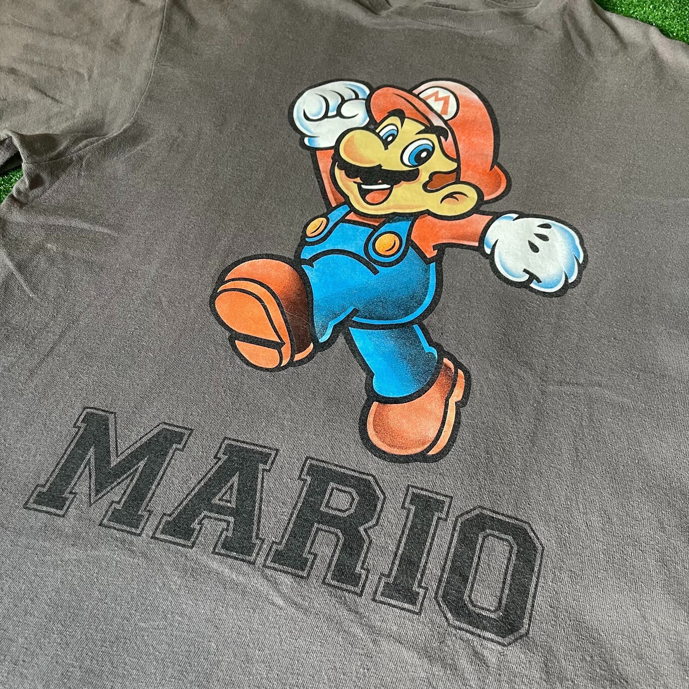 Super Mario Nintendo Crew Neck Gray Y2K Retro Style Streetwear T-Shirt ...