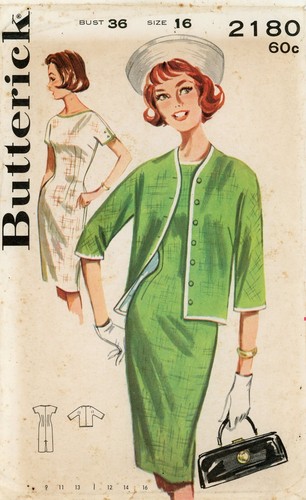 Butterick 2180 Princess Dress w Button Detail Sleeves & Cardigan Jacket ...