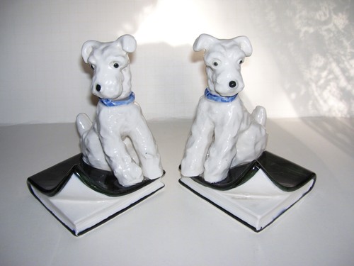Vintage Ceramic Terrier Dog Bookends - Japan | eBay
