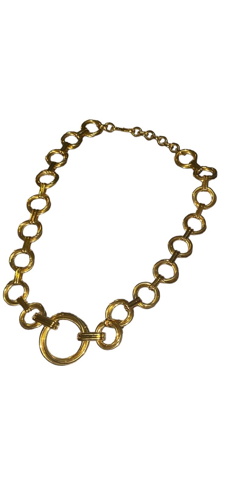 Vintage MONET Gold Tone Princess Rope Chain Statement Runway Necklace ...