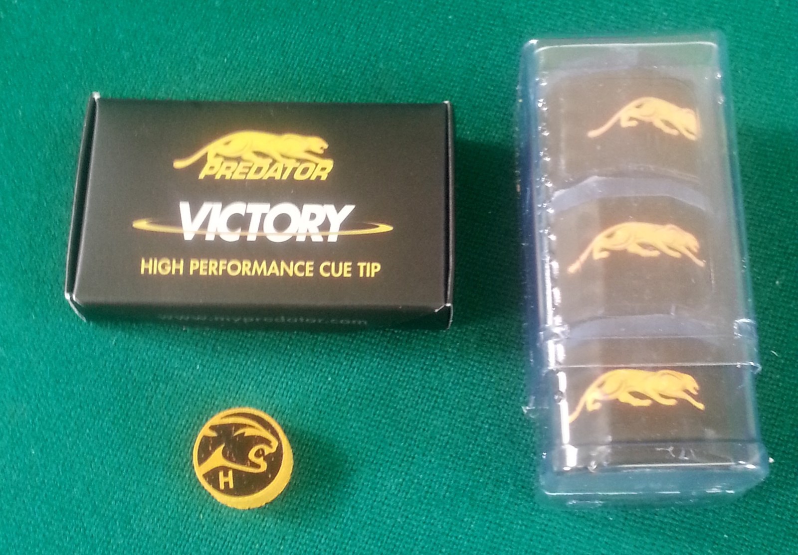 Predator Tip / Chalk Combo- Hard Victory Cue Tip & 3 Pc 1080 Pure Chalk ...