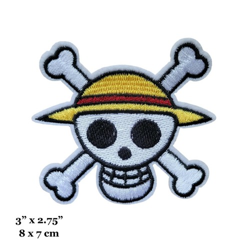 One Piece Anime Series Monkey D Luffy Skull Logo Embroidered Iron On ...