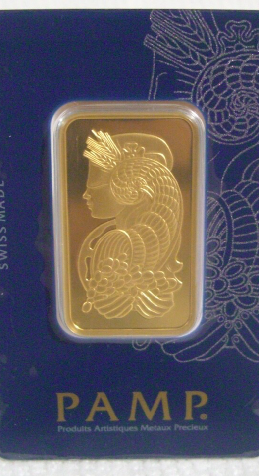 MINT PAMP SUISSE 1 oz, 31.10 gm GOLD 999.9 BAR Swiss Certificate ASSAY ...