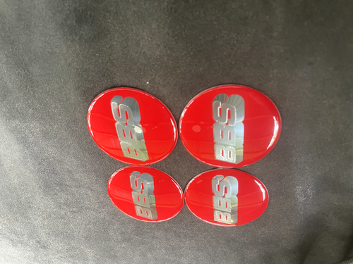 BBS RS LM RZ Center Caps Sticker Logos 70mm 09.24.030 Red/silver Set Of ...