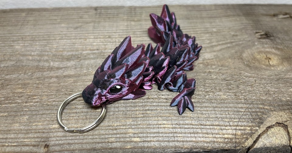 Black+Rose Gemstone Dragon Keychain - Cinderwing Authorized! | eBay
