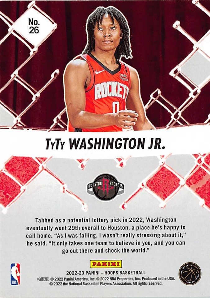 2022-23 PANINI NBA HOOPS (#26) - WE GOT NEXT INSERT - TYTY WASHINGTON ...