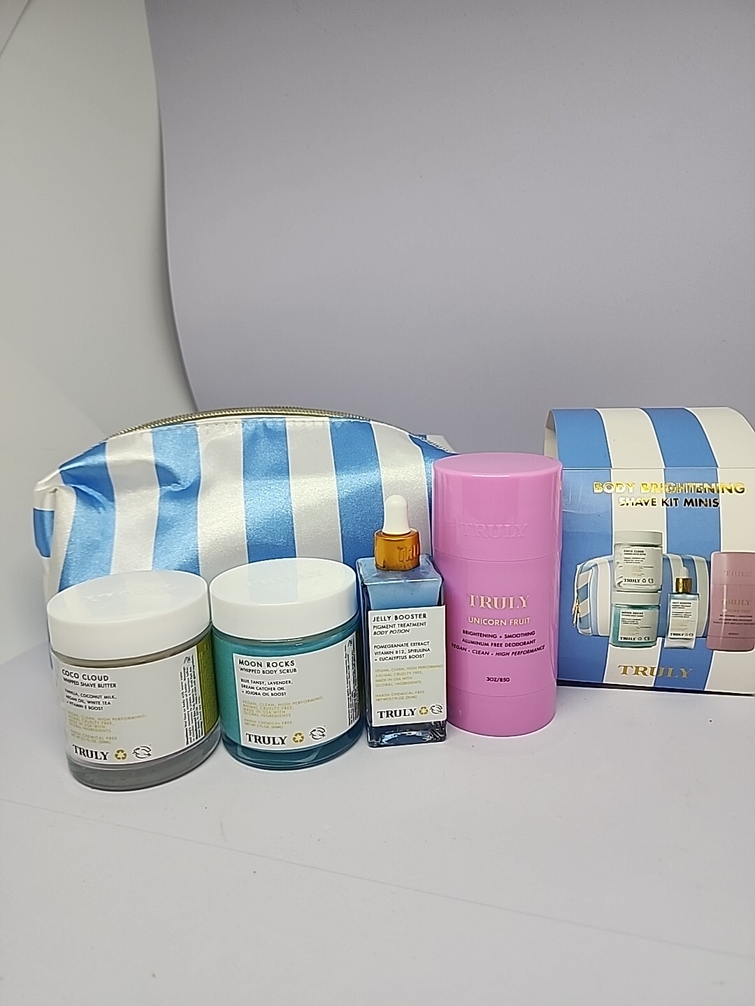 Truly Body Brightening Shave Kit Minis 5 Piece NIBag Travel Retails ...