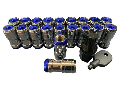 20 Chrome Blue lug nuts for Subaru Impreza Turbo WRX STI ALLOY WHEELS ...