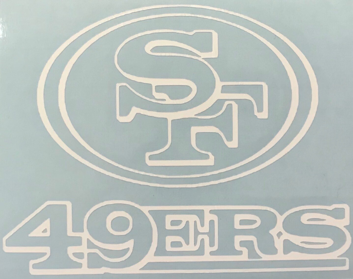NFL SAN FRANCISCO 49ERS White car decal 4 1/4 in x 5 1/2 in die cut ...
