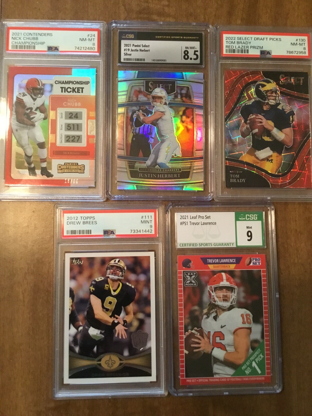 Graded Football Cards Lot of 10, Tom Brady, Trevor Lawrence, See Photos ...
