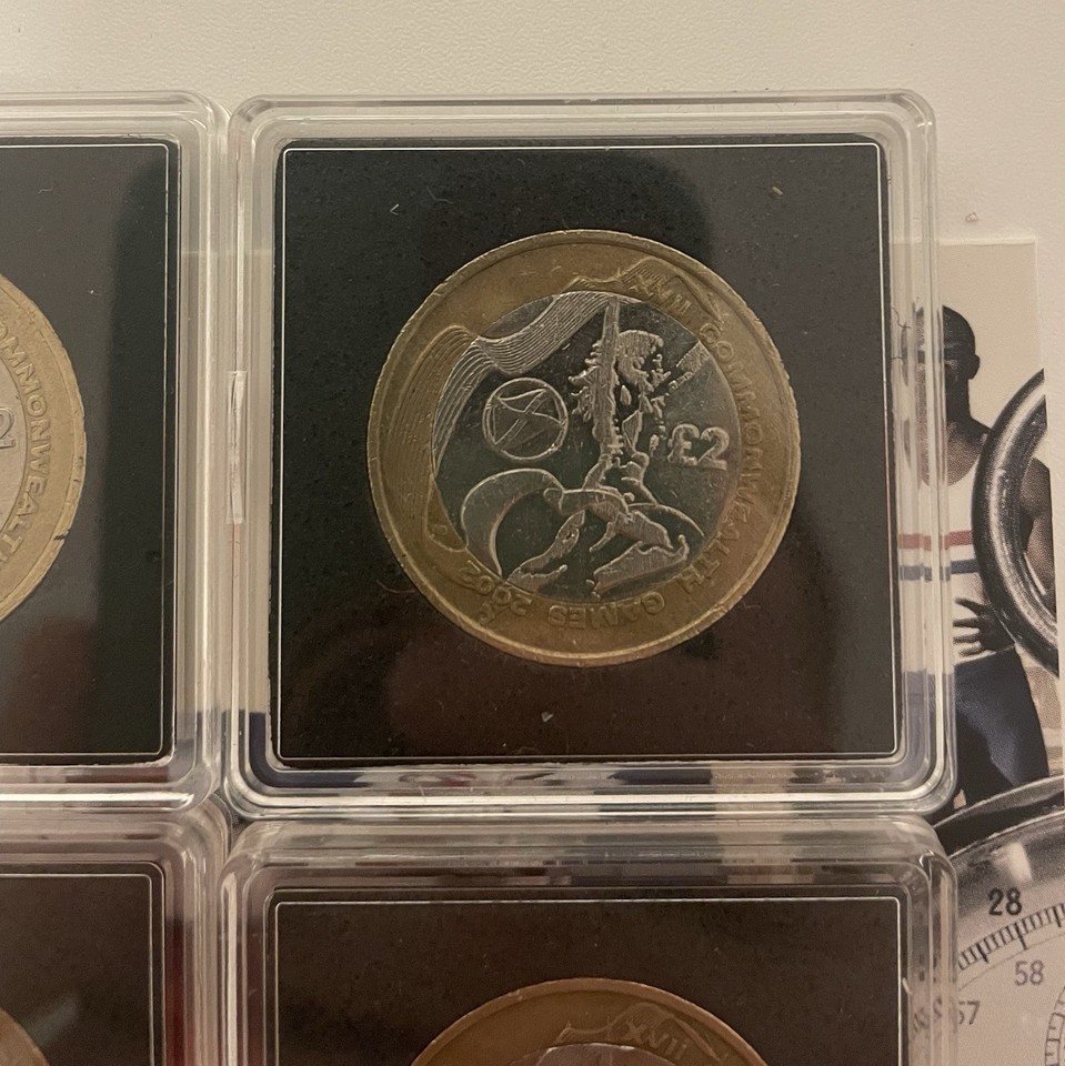 2002 Commonwealth Games £2 Two Pound Complete Full Circulated Capsule ...