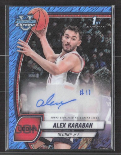 Alex Karaban 2024-25 Bowman U 1st Basketball RC Rookie Auto Blue /35 ...