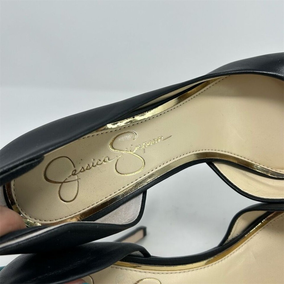 Jessica Simpson Paryn Classic Black Leather D'Orsay Stiletto Heels Size ...
