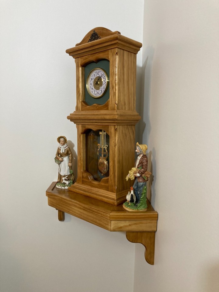 handmade clock w/corner shelf fasteners and instructions included | eBay