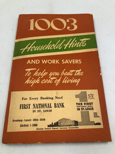 1003 HOUSEHOLD HINTS And Work Savers-TIPS- Vintage 1951 Book FIRST ...