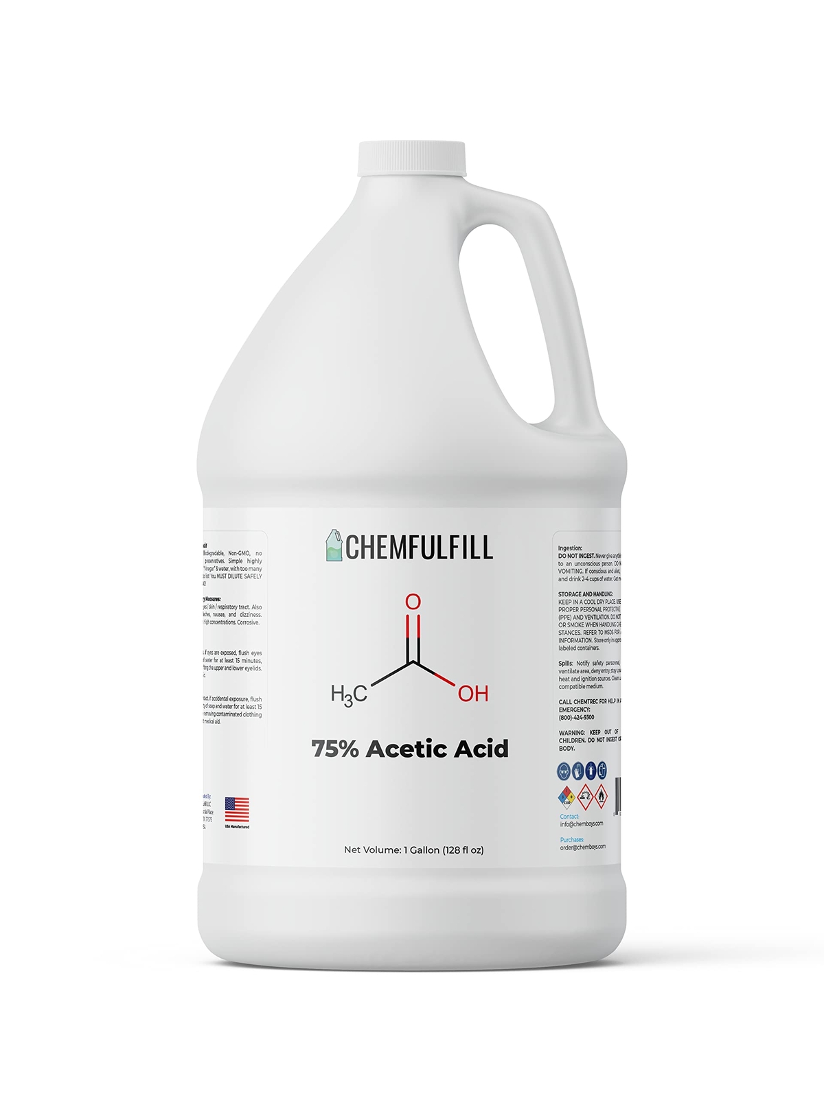 Chemfulfill 75% Acetic Acid - 75% Pure Ethanoic Acid (Acetic Acid) | eBay