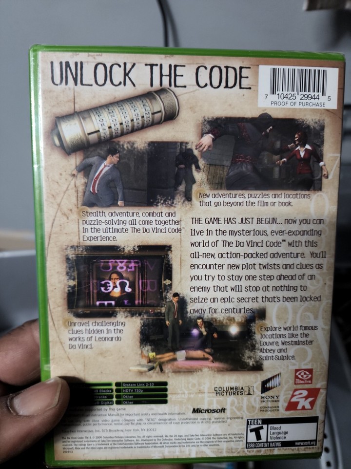 The Davinci Code Original Xbox Game Sealed | eBay