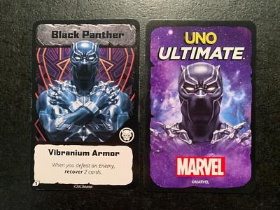 Marvel BLACK PANTHER Vibranium Armor Card UNO ULTIMATE Mattel Games ...