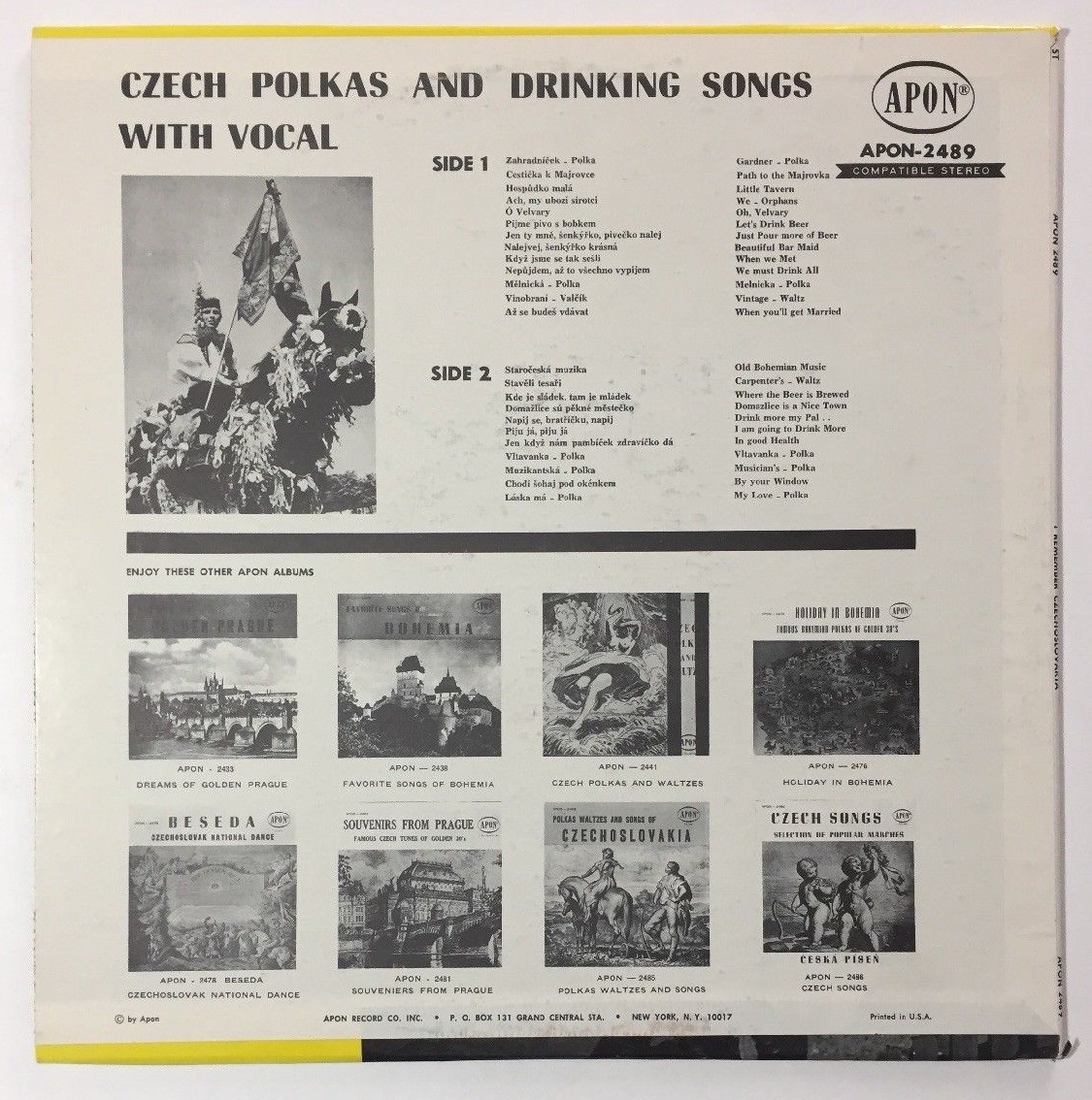 VERY RARE I Remember Czechoslovakia LP Vinyl Record World Music Apon ...