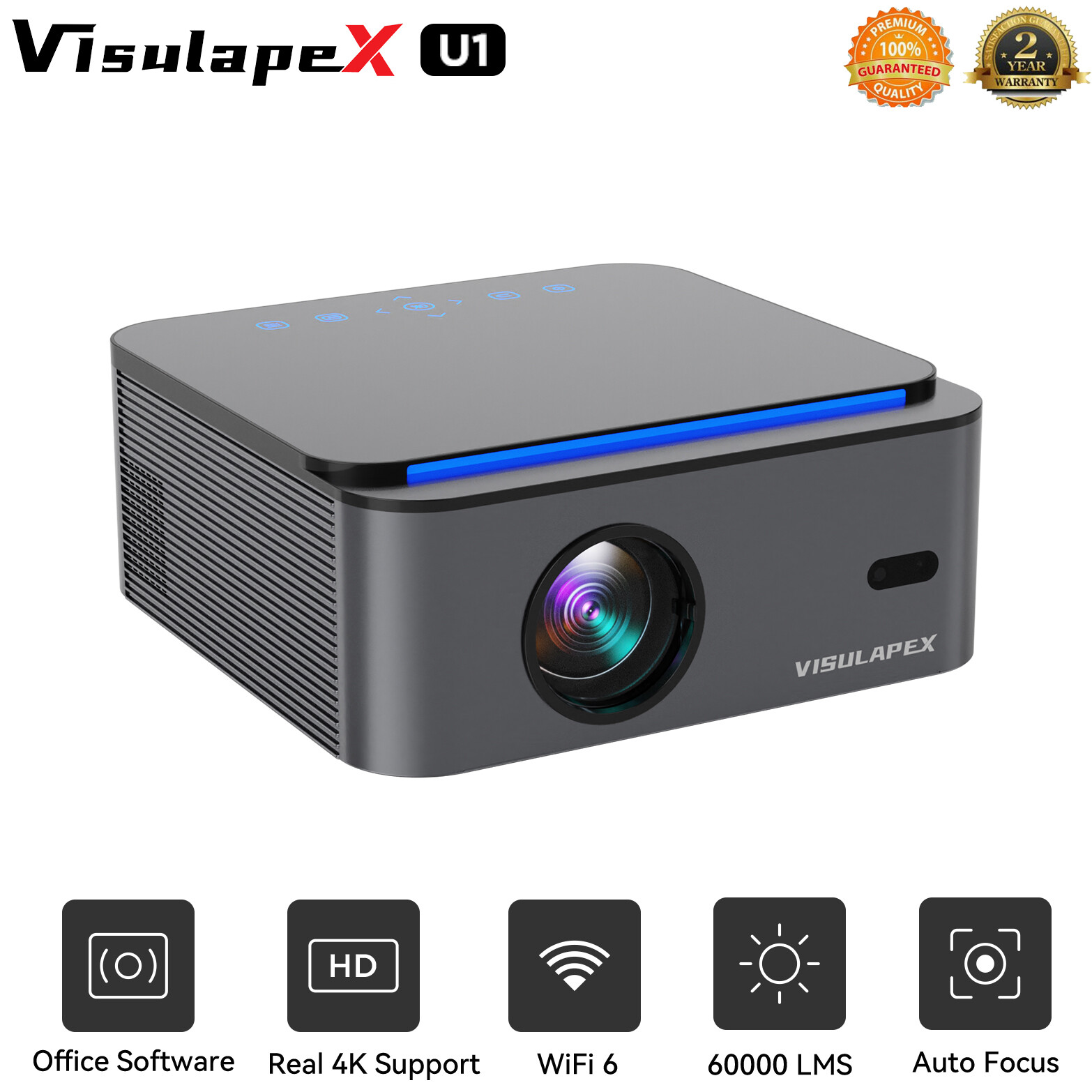 Real 4K Projector 60000LMS 3D 5G WiFi Auto Focus Video Home Theater 300 ...