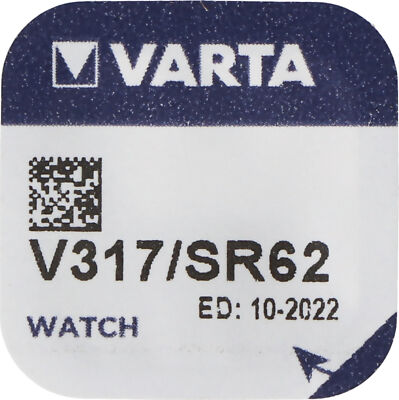 100 x watch cell Varta watch V 317 SR 516 SW V317 8mAh 1.55 V 100 x 1 ...