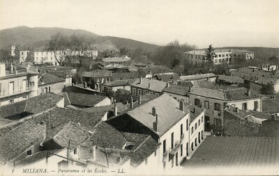 CARTE POSTALE ALGERIE MILIANA PANORAMA ET LES ECOLES | eBay