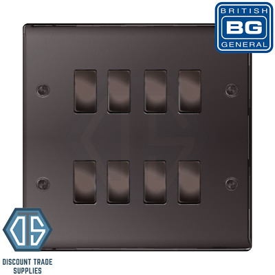 BG Black Nickel 8 Gang Light Switch 2 Way Custom Grid Switch Back Box ...