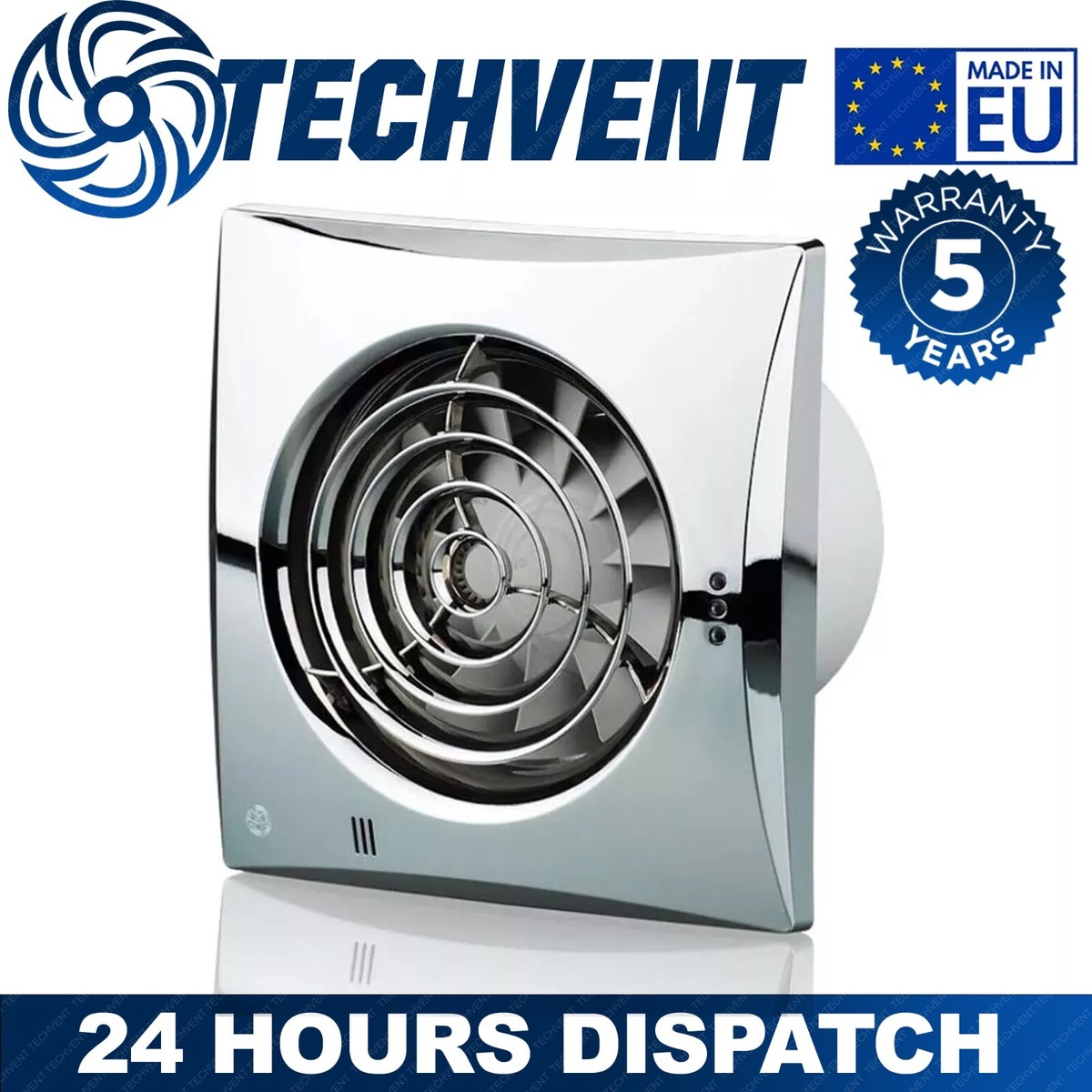 Chrome Bathroom Exhaust Fan Panasonic WhisperRemodel DC 0.8 Sone