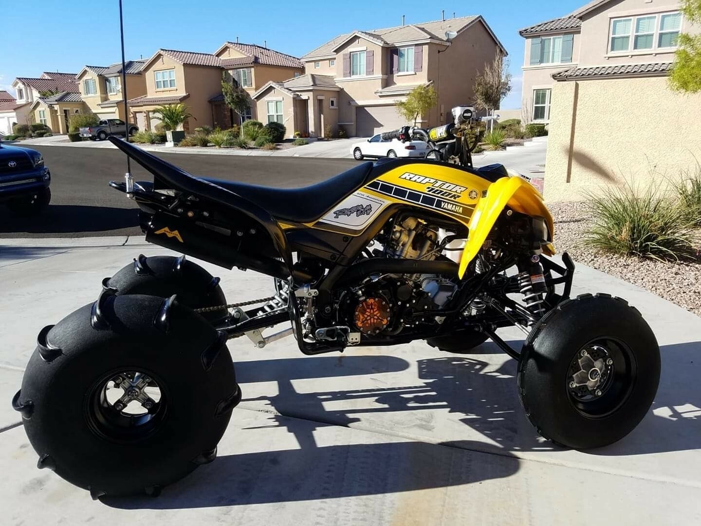 Yamaha RAPTOR YFM700R Exhaust Monster Pipe Monsterpipe single exhaust ...