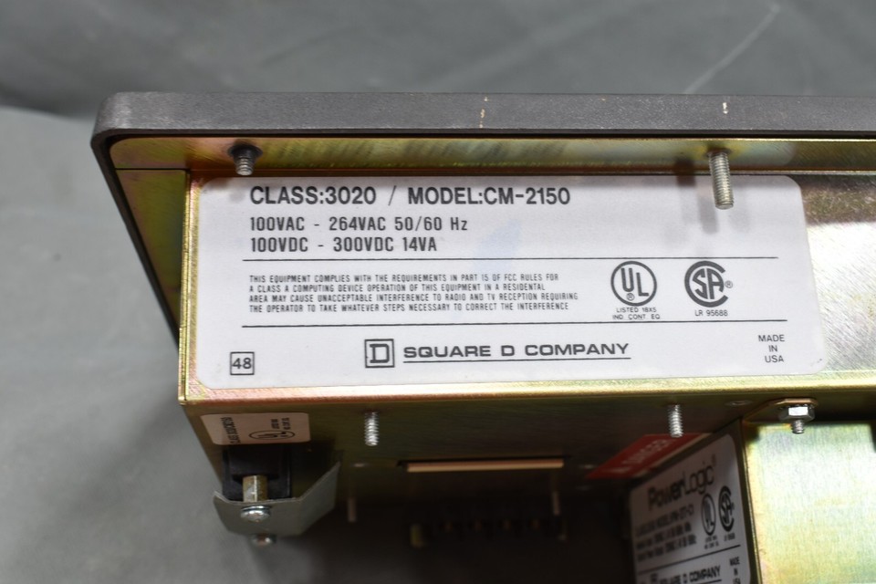 Square D CM-2150, PowerLogic Class 3020 Circuit Monitor, 100-264 VAC ...