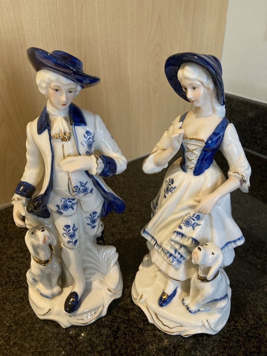 Blue And White Porcelain Figurines