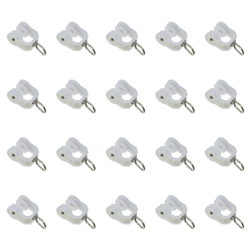 20 Pcs Track Installation Ceiling Roller Curtain Rollers Pulley Inserts ...