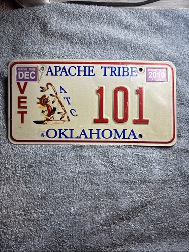 2010 Apache Tribe Oklahoma Veteran License Plate 191 Low Number | eBay