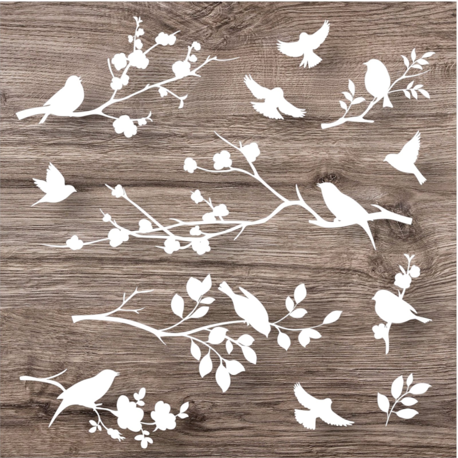 SET OF BIRDS Reusable Stencil Shabby Chic A6 A5 A4 A3 A2 A1 A0 / Birds2 ...