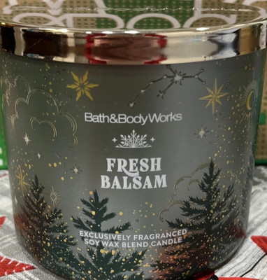 Bath & Body Works FRESH BALSAM 3 Wick Scented Candle 14.5oz FREE SHIP ...