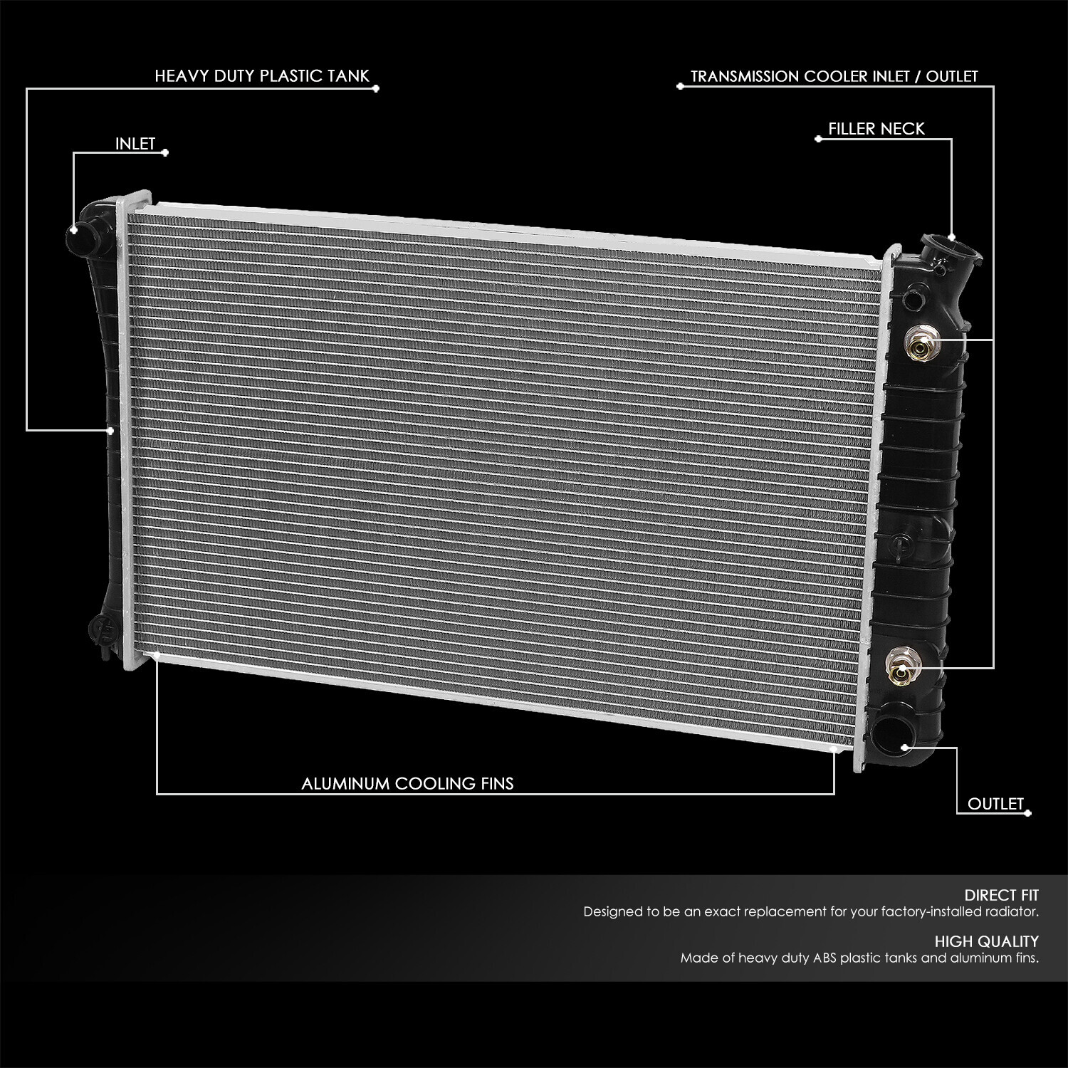 FOR 81-91 CHEVY GMC C/G/K/R/V BLAZER OE STYLE ALUMINUM CORE RADIATOR ...