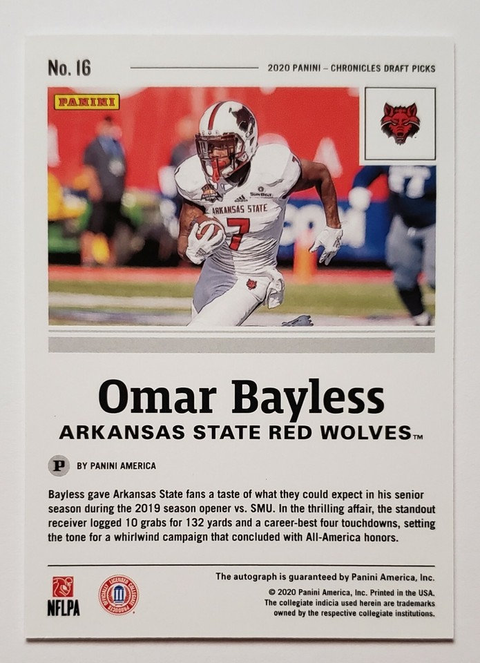 2020 Panini Chronicles Omar Bayless Rookie Auto Panthers | eBay
