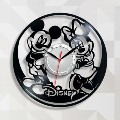 Disney Mickey & Minnie Mouse Vinyl Wall Clock Record Clock Gift Decor ...