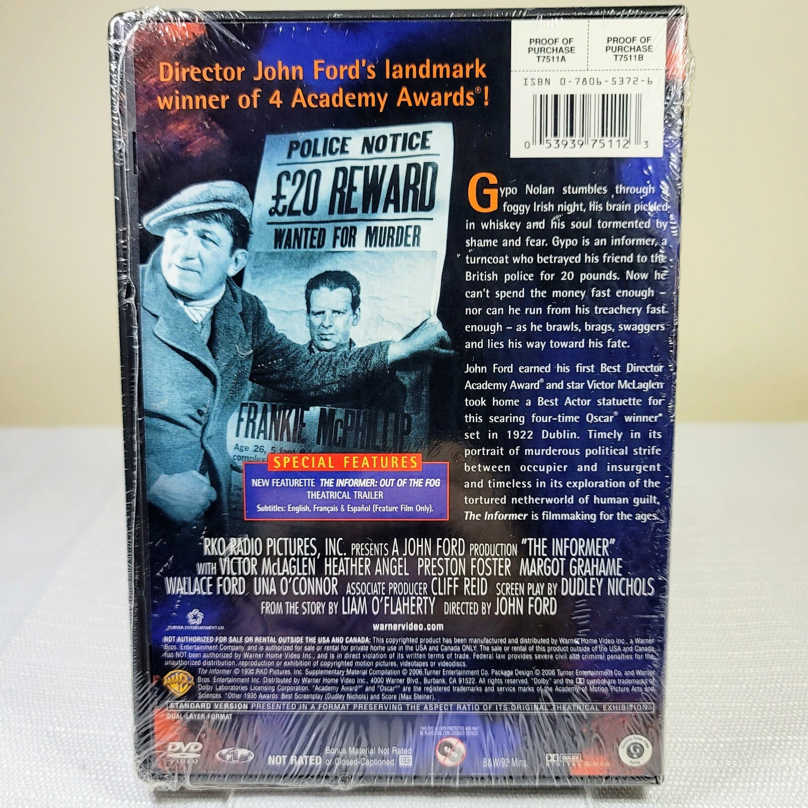 The Informer (DVD, 1935) John Ford Victor McLaglen, Heather Angel Brand ...