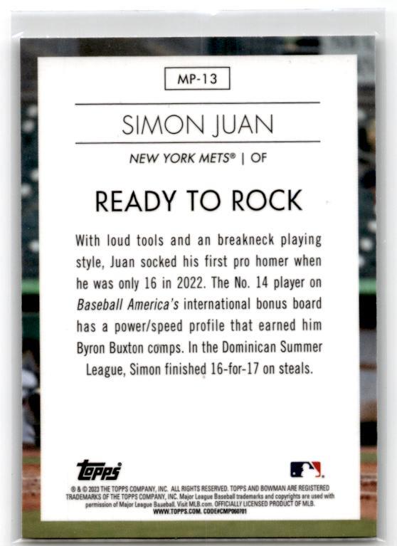 2023 Bowman #MP-13 Simon Juan Modern Prospects New York Mets | eBay