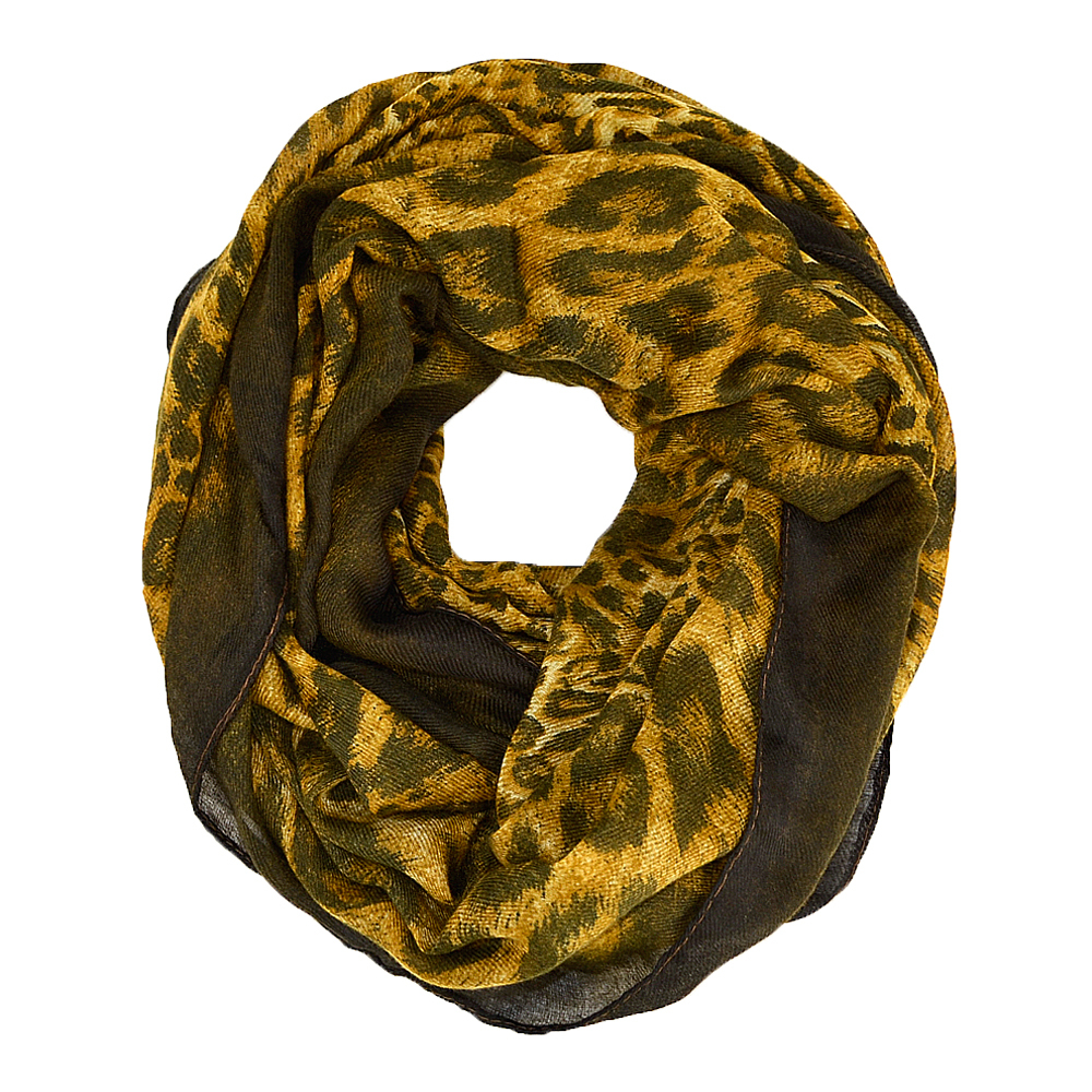 Leopard Cheetah Animal Print Block Circle Loop Wrap Wide Infinity Scarf ...